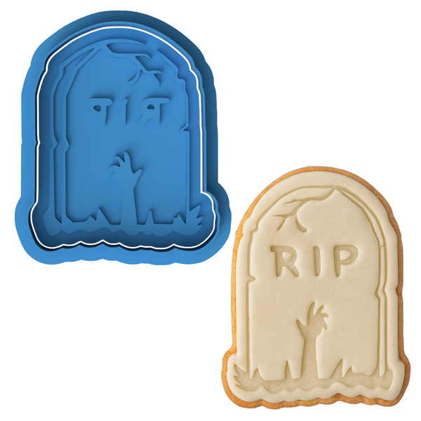 Zombie Hand Tombstone Cookie Cutter with Embosser – Halloween RIP Grav ...