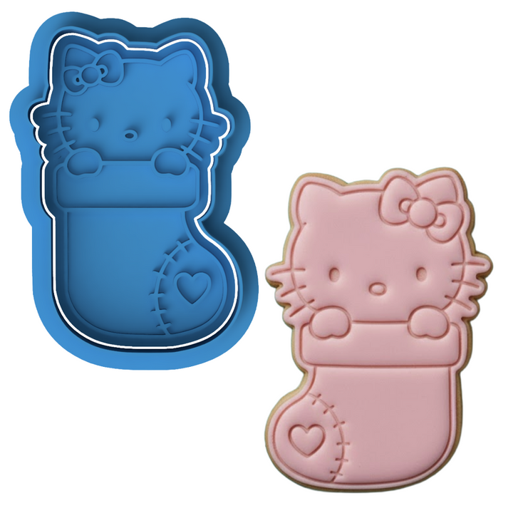 Hello Kitty Christmas Stocking Cookie Cutter and Embosser Set | Sanrio ...