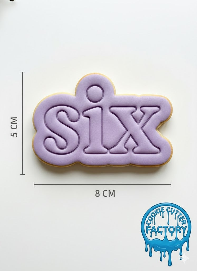 Retro Word Six Cookie Cutter and Embosser | 6th Birthday Party Decorat ...