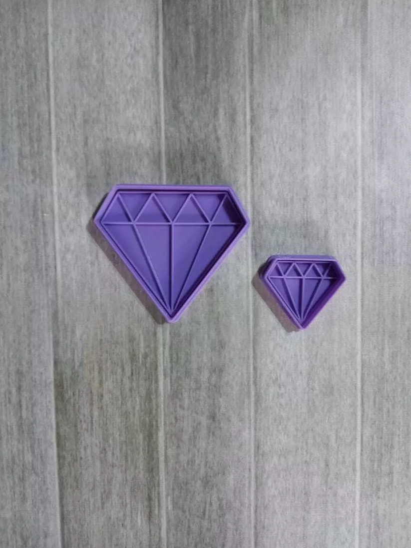 Diamond Cookie Cutter & Embosser Stamp Shapes – CookieCutterFactory